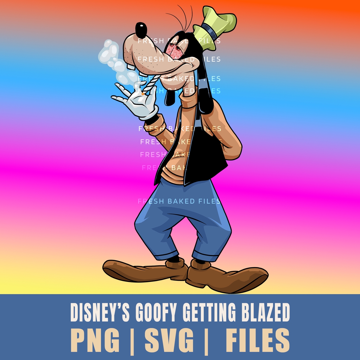 Cartoon character Goofy smoking a blunt and getting st - FRESH BAKED FILES