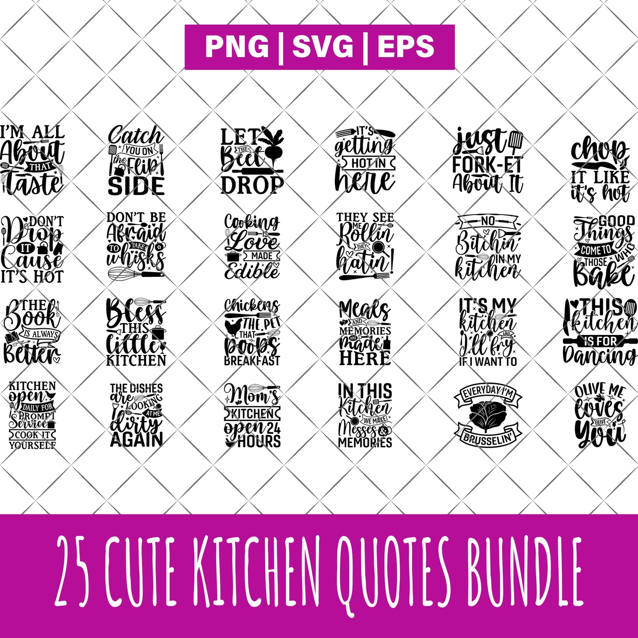 25 Cute Kitchen Quotes and Sayings | 25 PNG Kitchen Cu - FRESH BAKED FILES