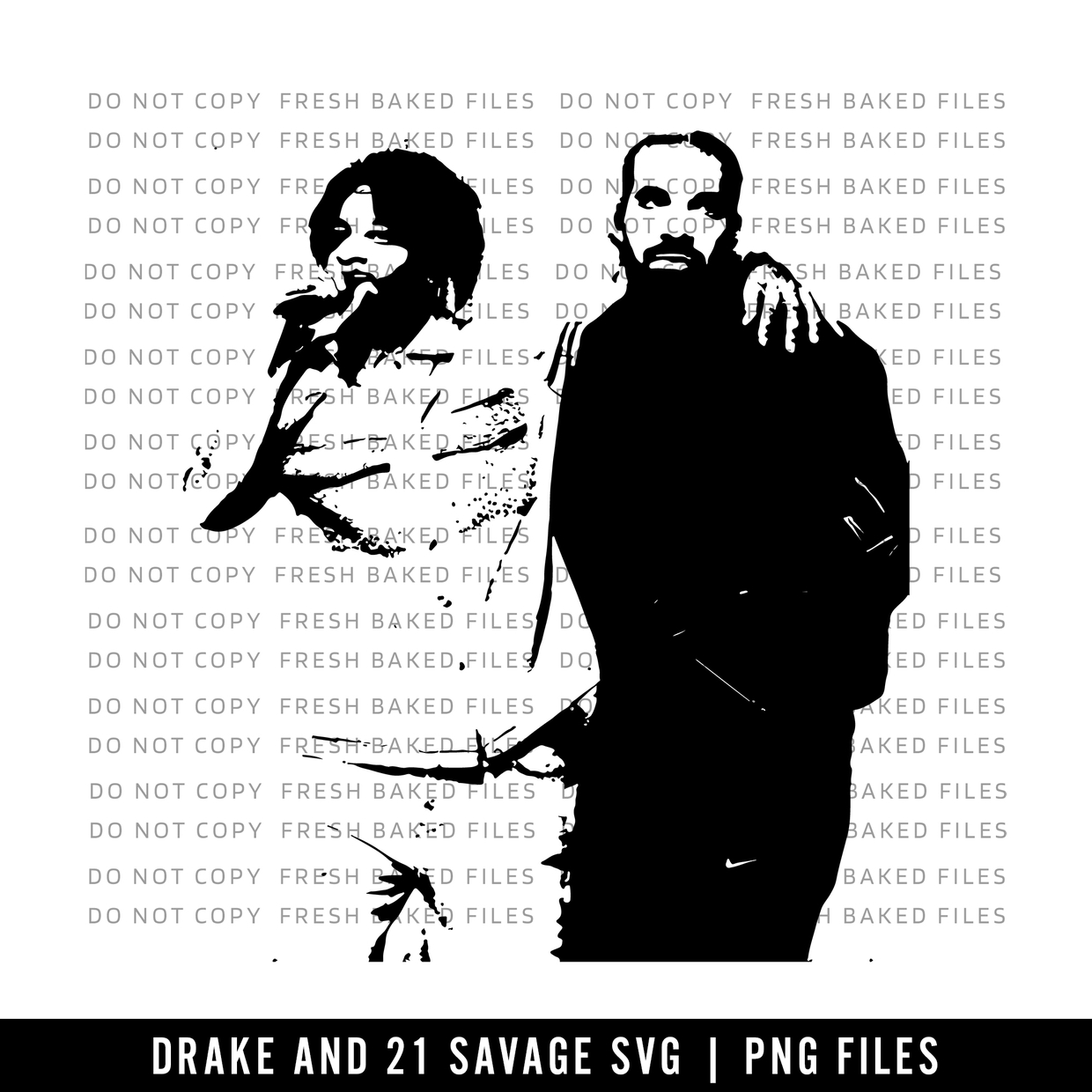 Drake and 21 Savage Silhouette SVG and PNG Digital Dow - FRESH BAKED FILES
