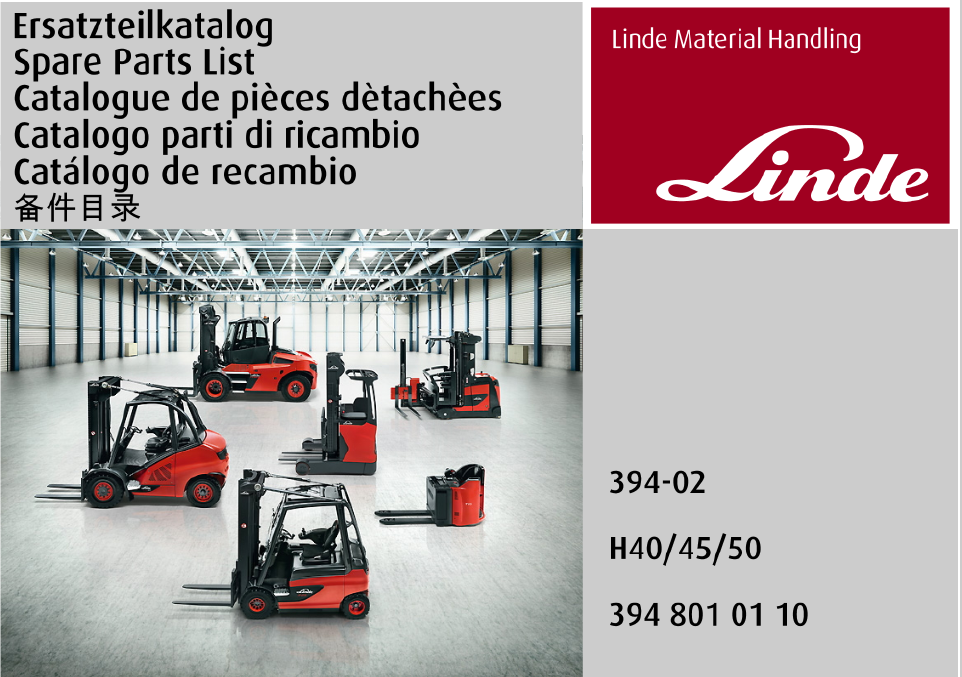 Linde 394-02 H40 H45 H50 Forkilift Spare Parts List - The Repair Manual