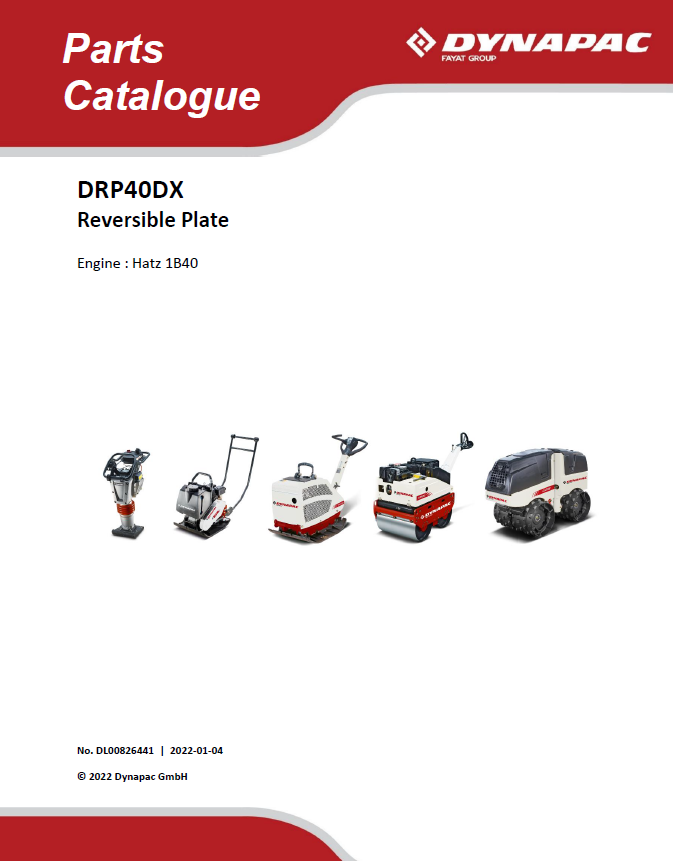 Dynapac DRP40DX Reversible Plate Parts Catalogue Opera - The Repair Manual