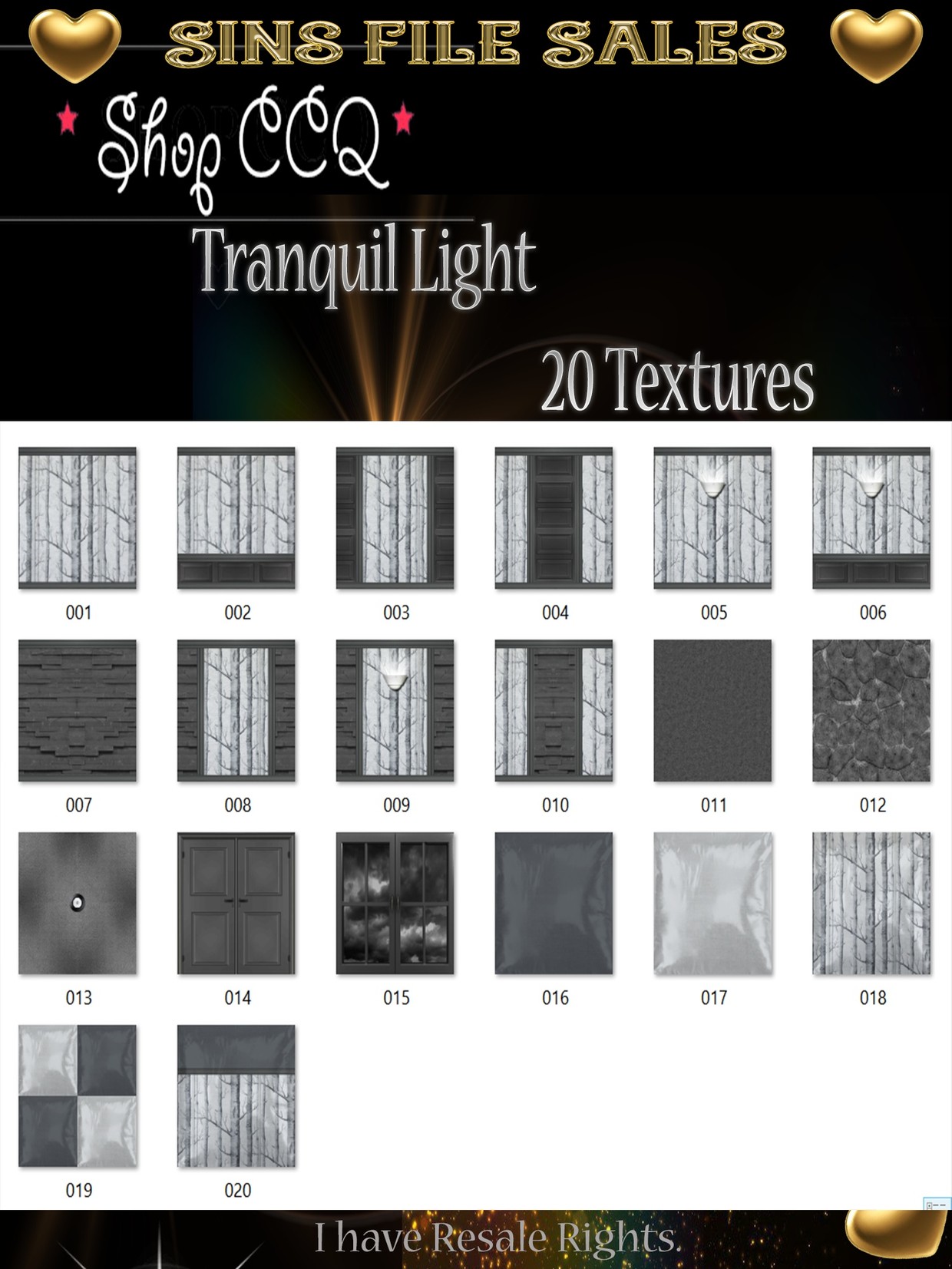 Tranquil Light Texture Pack - IMVU Shop and File Sales