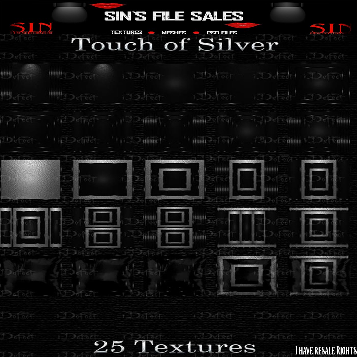 Silver Texture Pack - IMVU Shop and File Sales