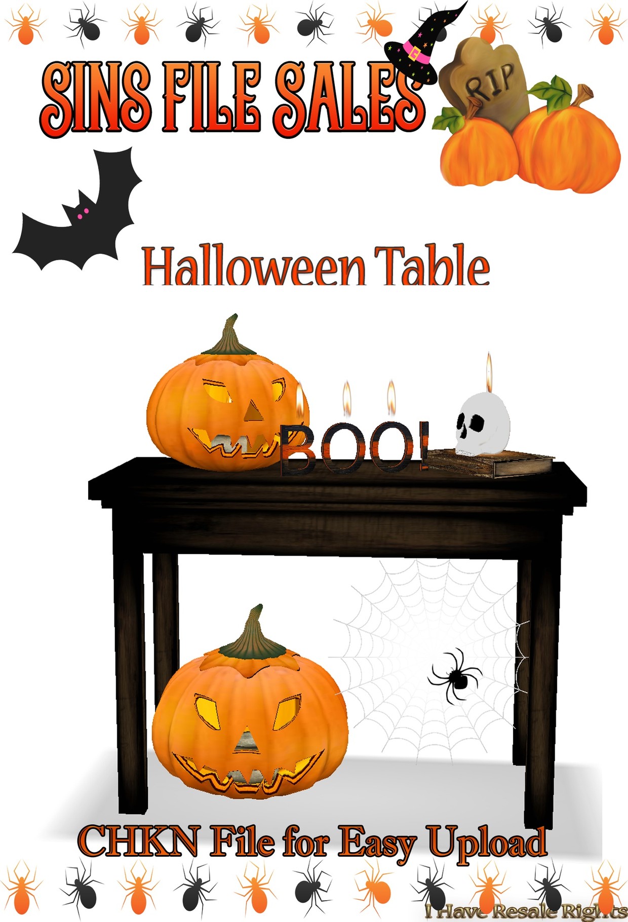 Halloween Decor Table - IMVU Shop and File Sales
