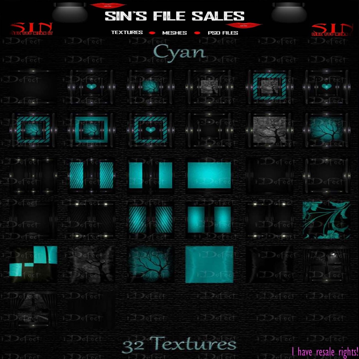 Cyan Texture Pack - IMVU Shop and File Sales