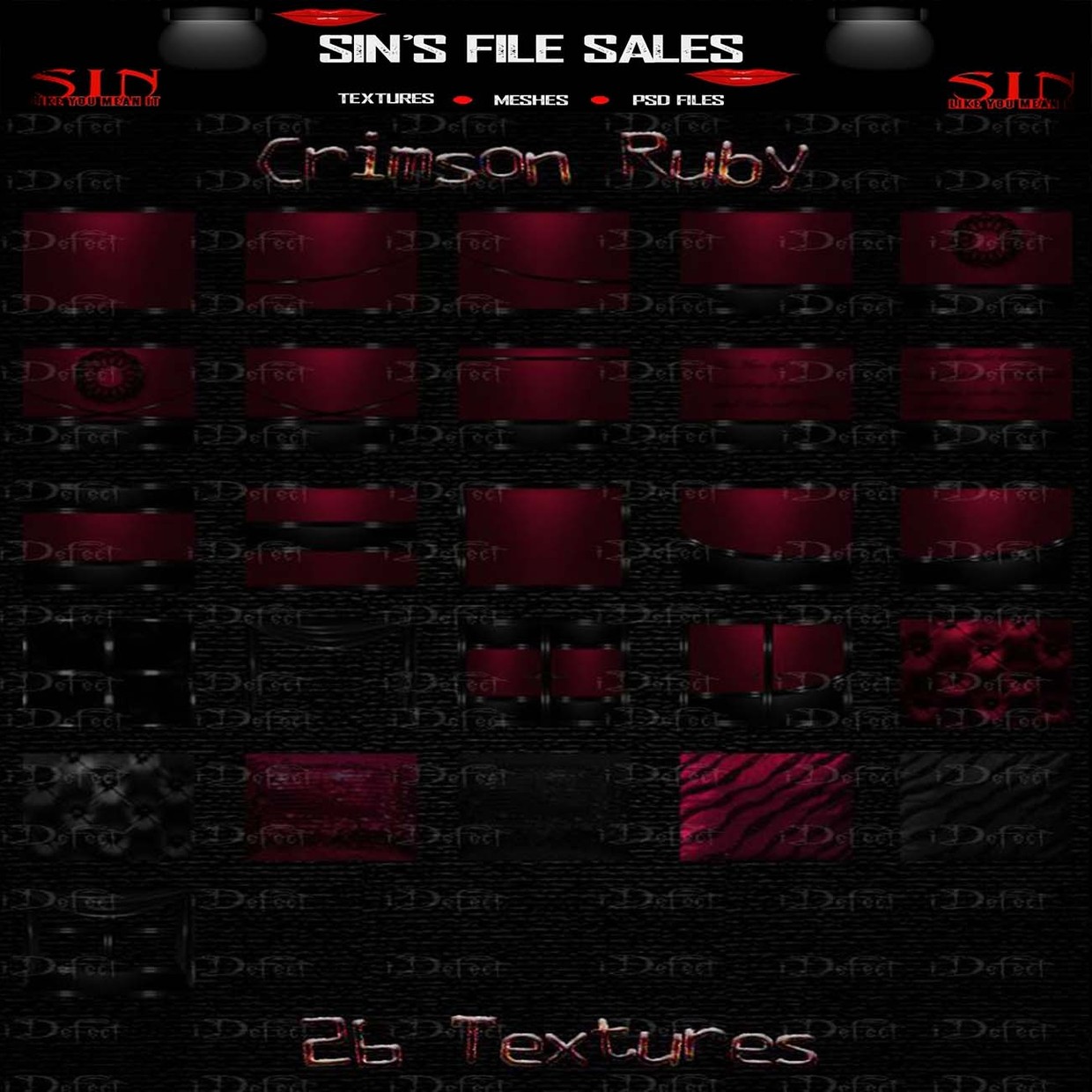 Crimson Texture Pack - IMVU Shop and File Sales