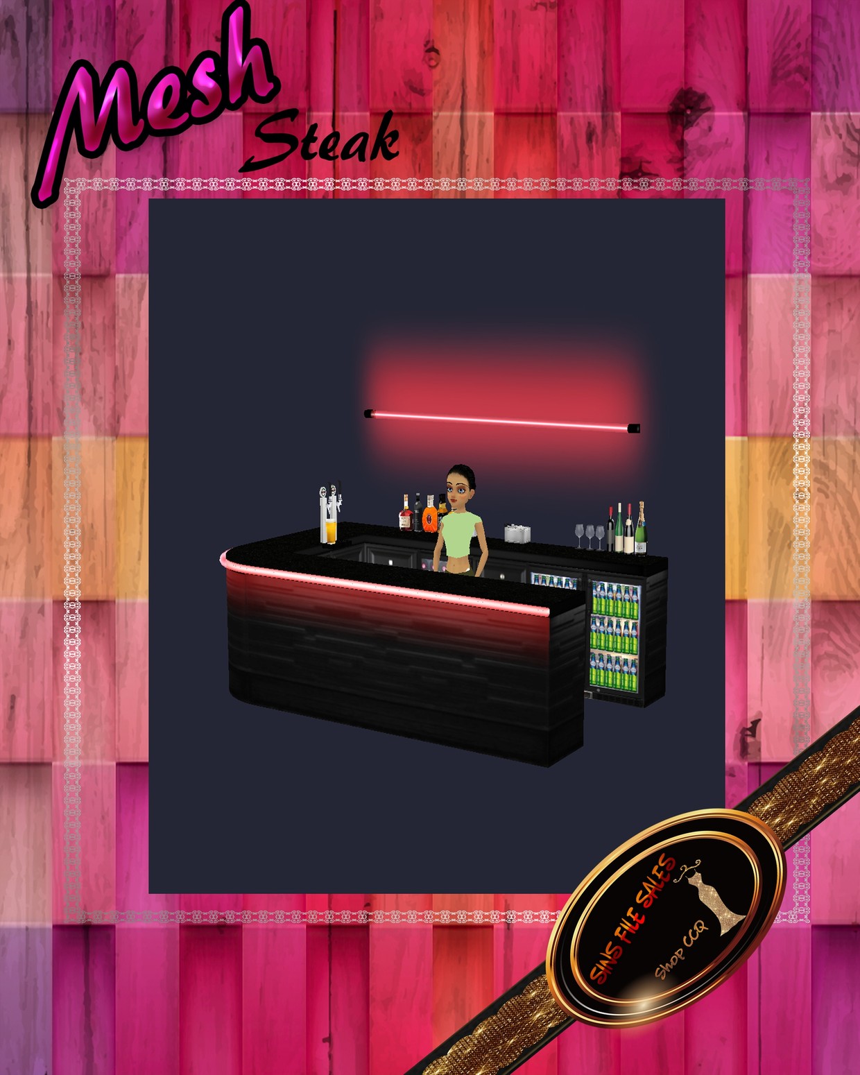•Neon Bar Mesh•CHKN - IMVU Shop and File Sales