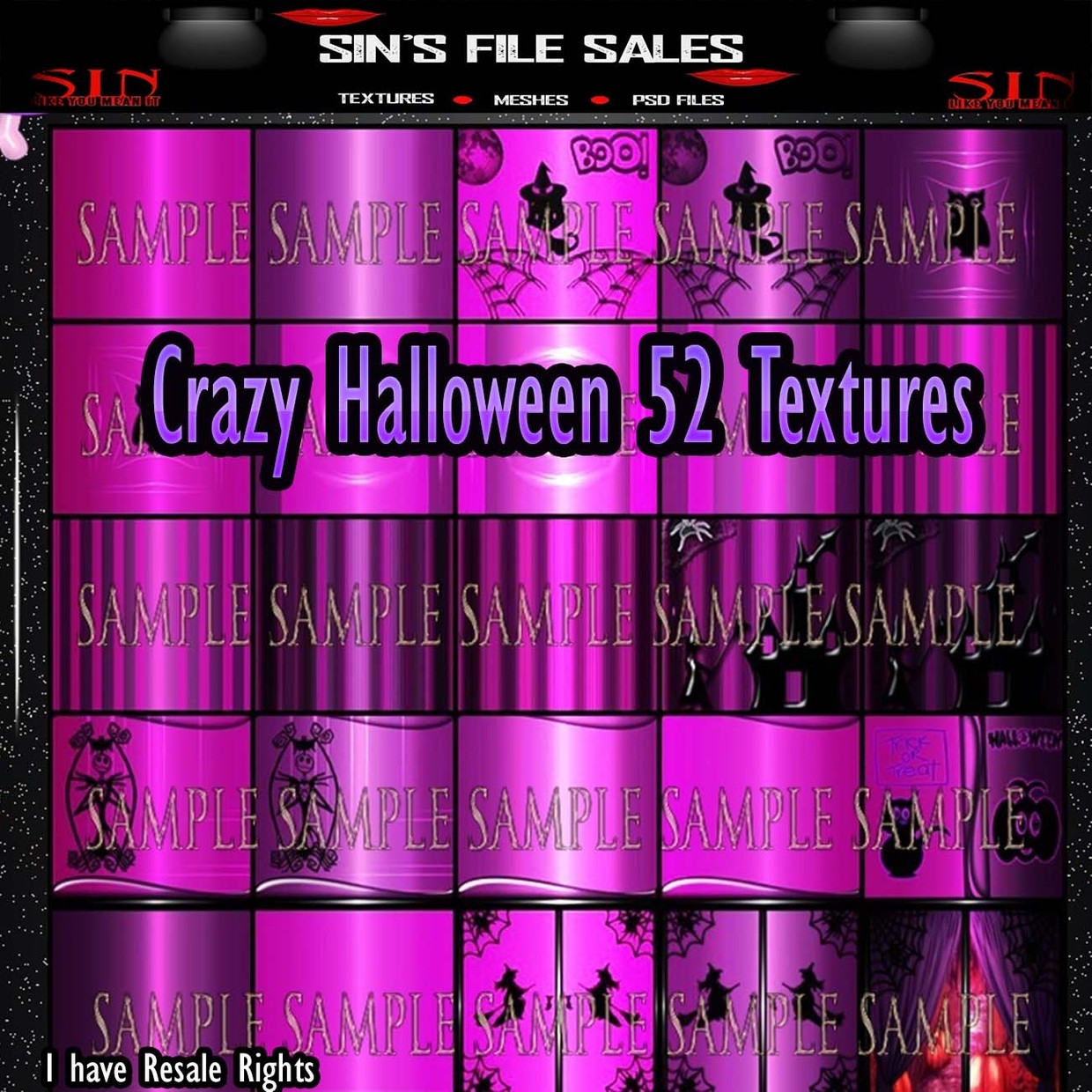CrAzY Halloween Room Textures /52 Textures - IMVU Shop and File Sales
