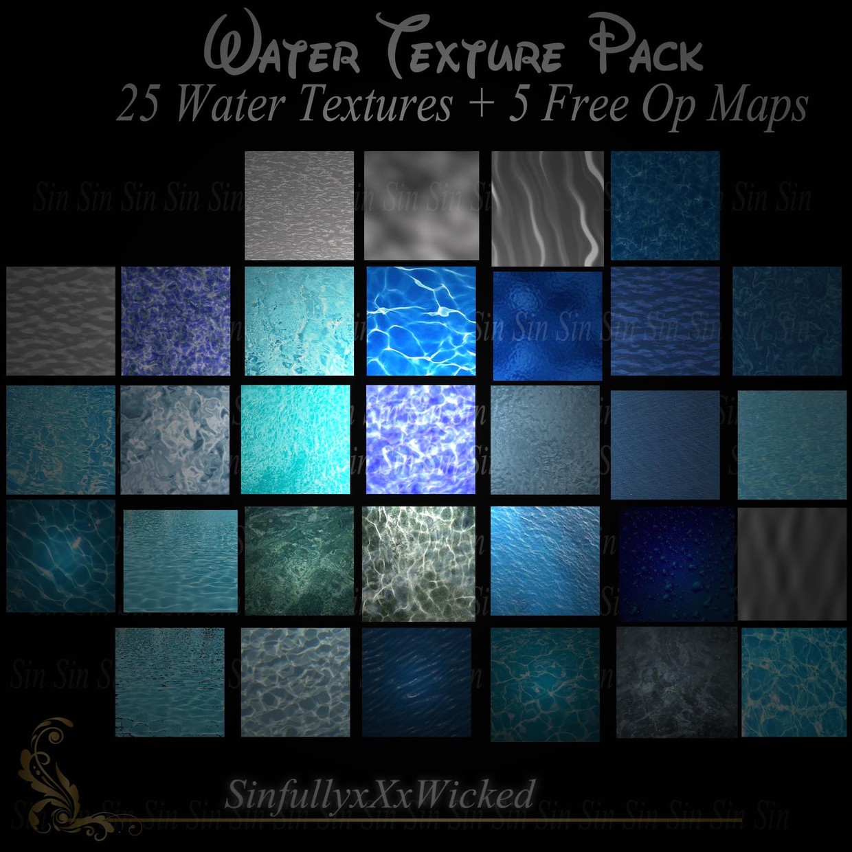 Water Texture Pack(30 Files) - IMVU Shop and File Sales