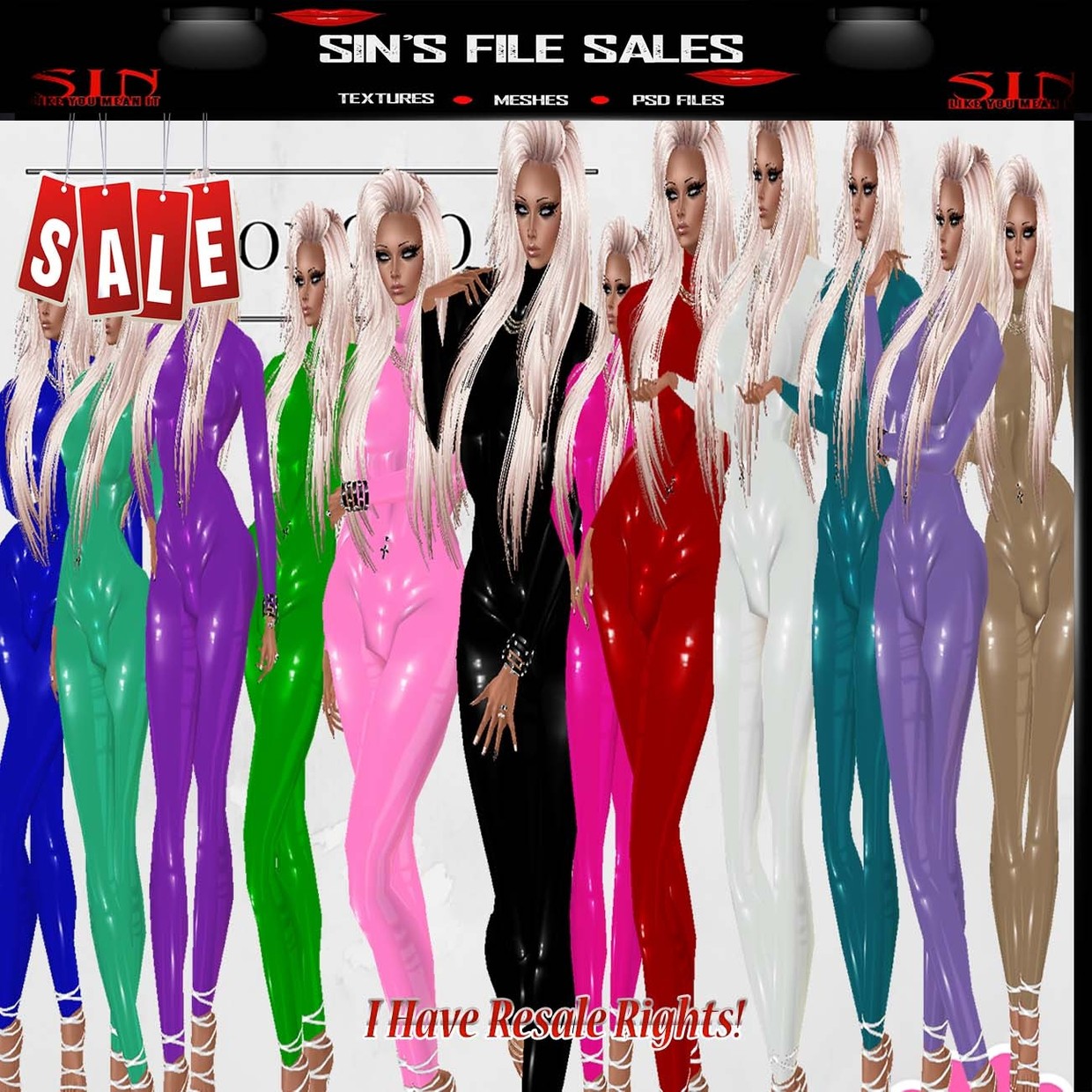 13 Latex Bodysuits * Derv Link Included - IMVU Shop and File Sales