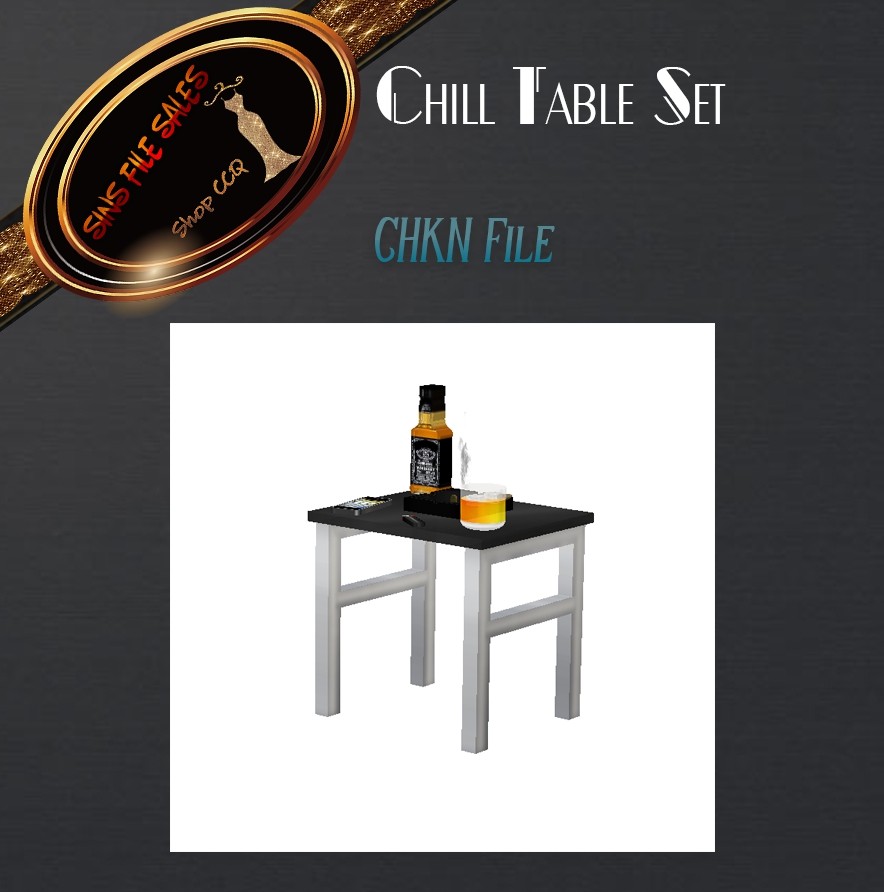 •Blunt Table Set Mesh•CHKN - IMVU Shop and File Sales