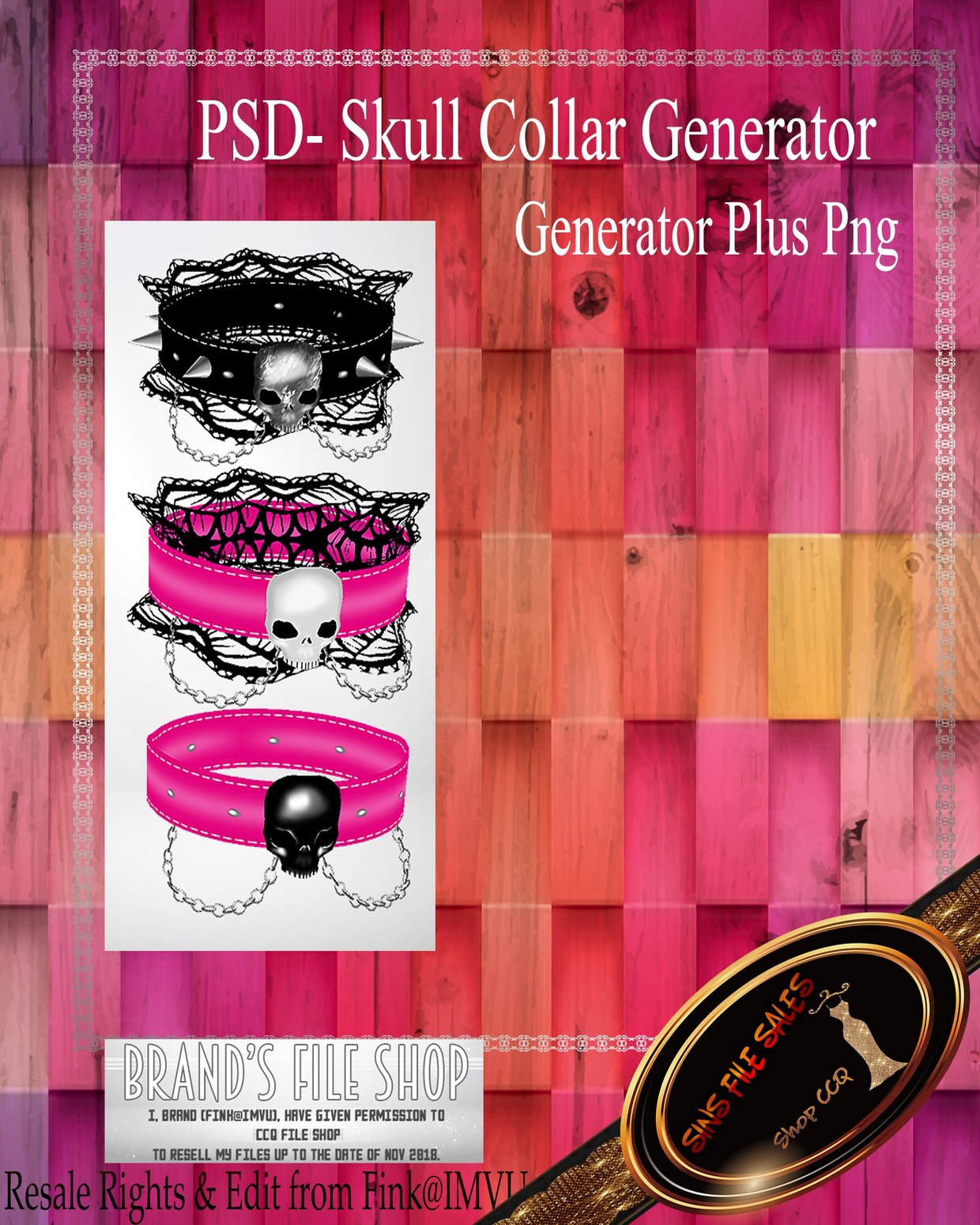 Skull Collar Generator - IMVU Shop and File Sales