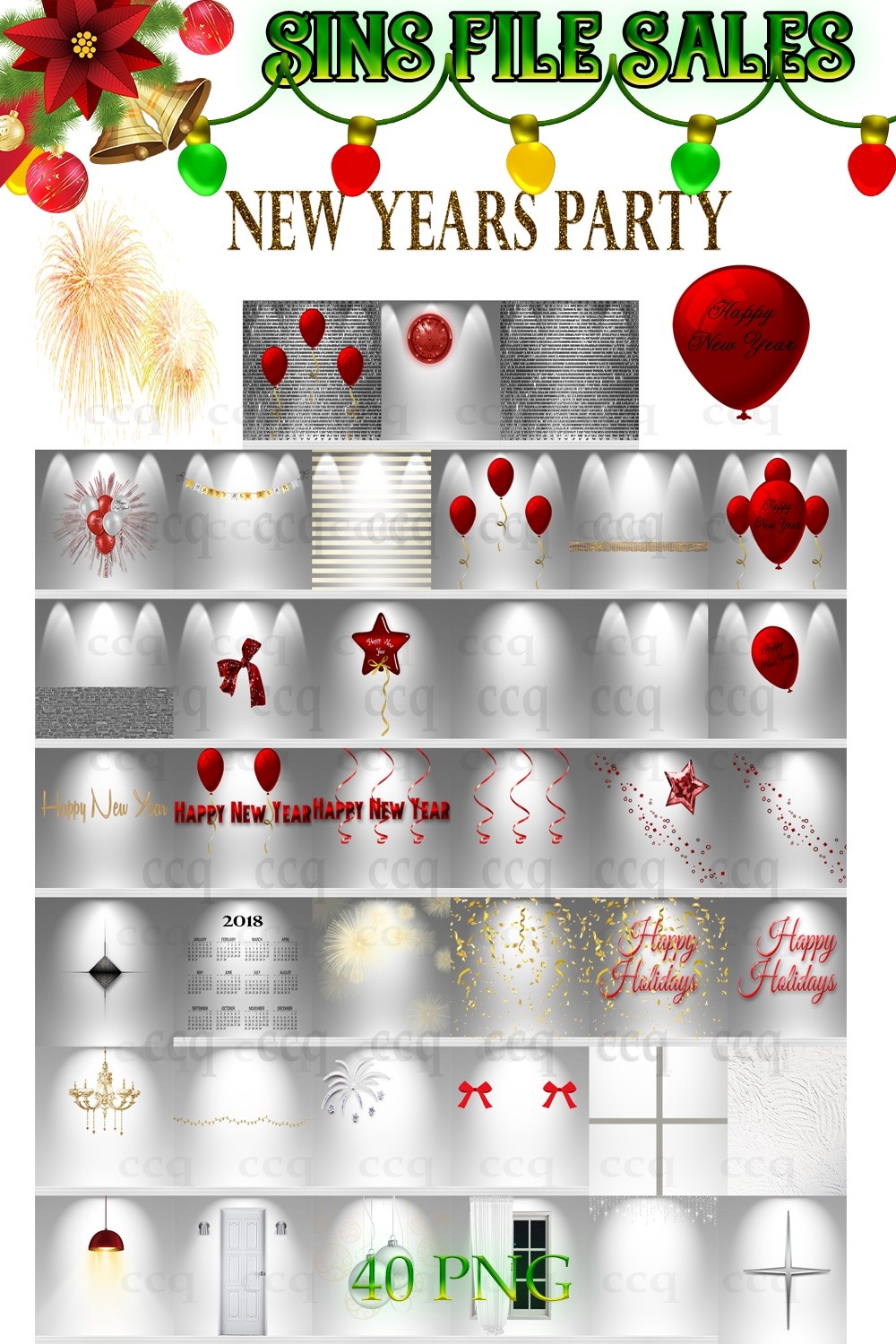 New Year Party Textures * 40 Png - IMVU Shop and File Sales