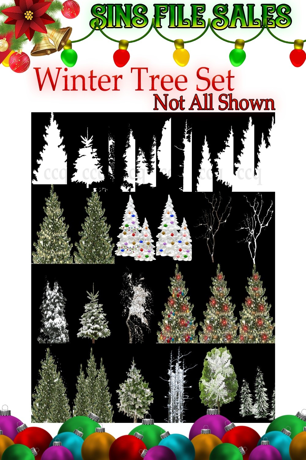 Winter Tree Set with Op Maps *32 Files - IMVU Shop and File Sales