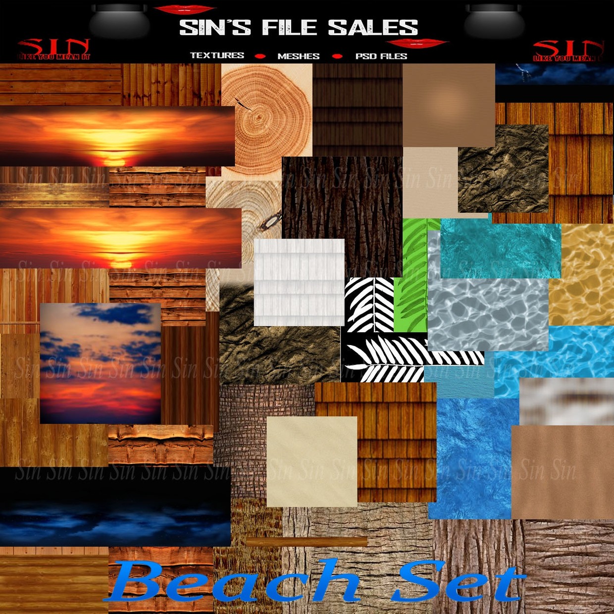 Summer Beach Textures *63 Textures - IMVU Shop and File Sales