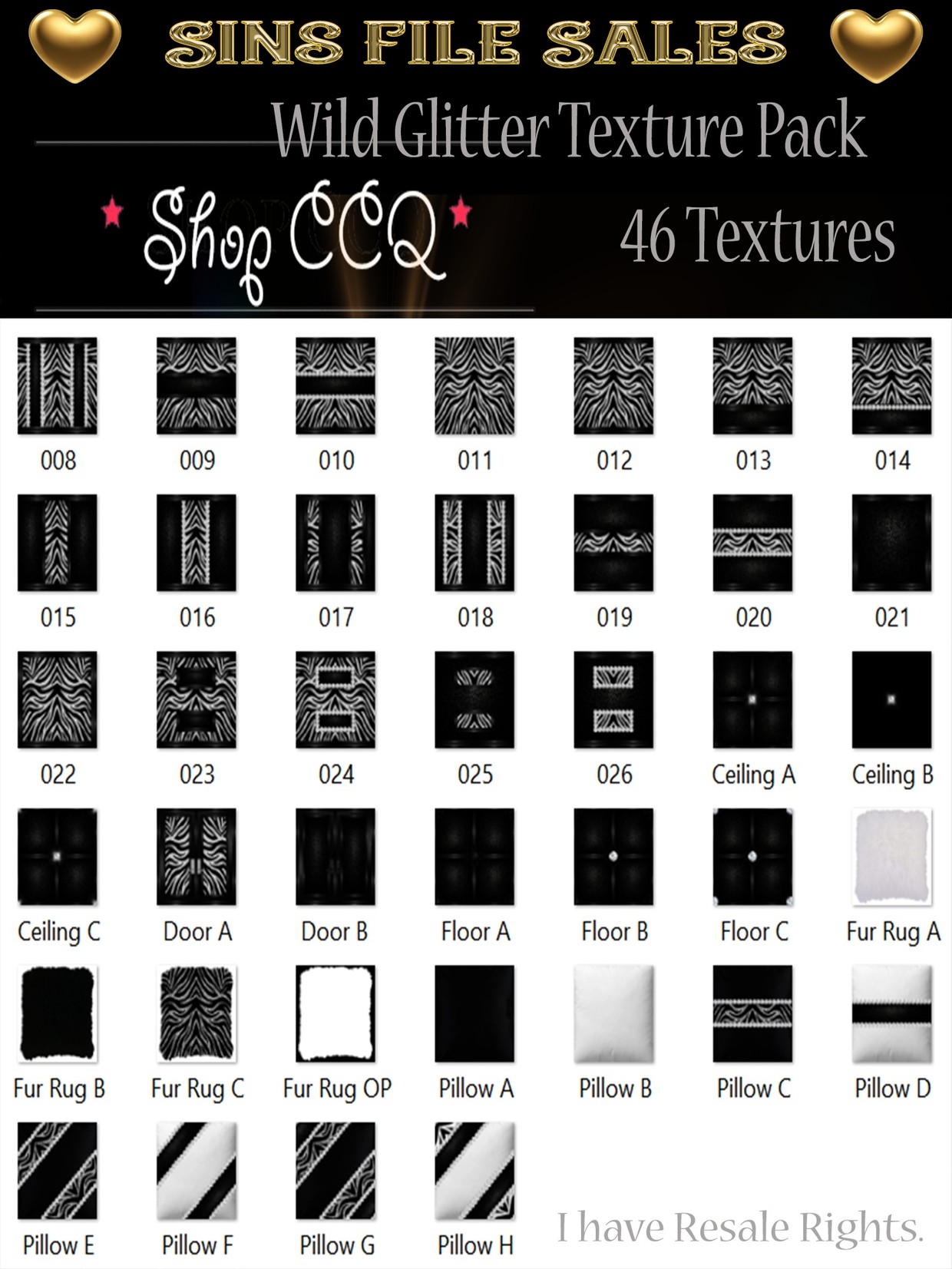 Wild Glitter Texture Pack - IMVU Shop and File Sales