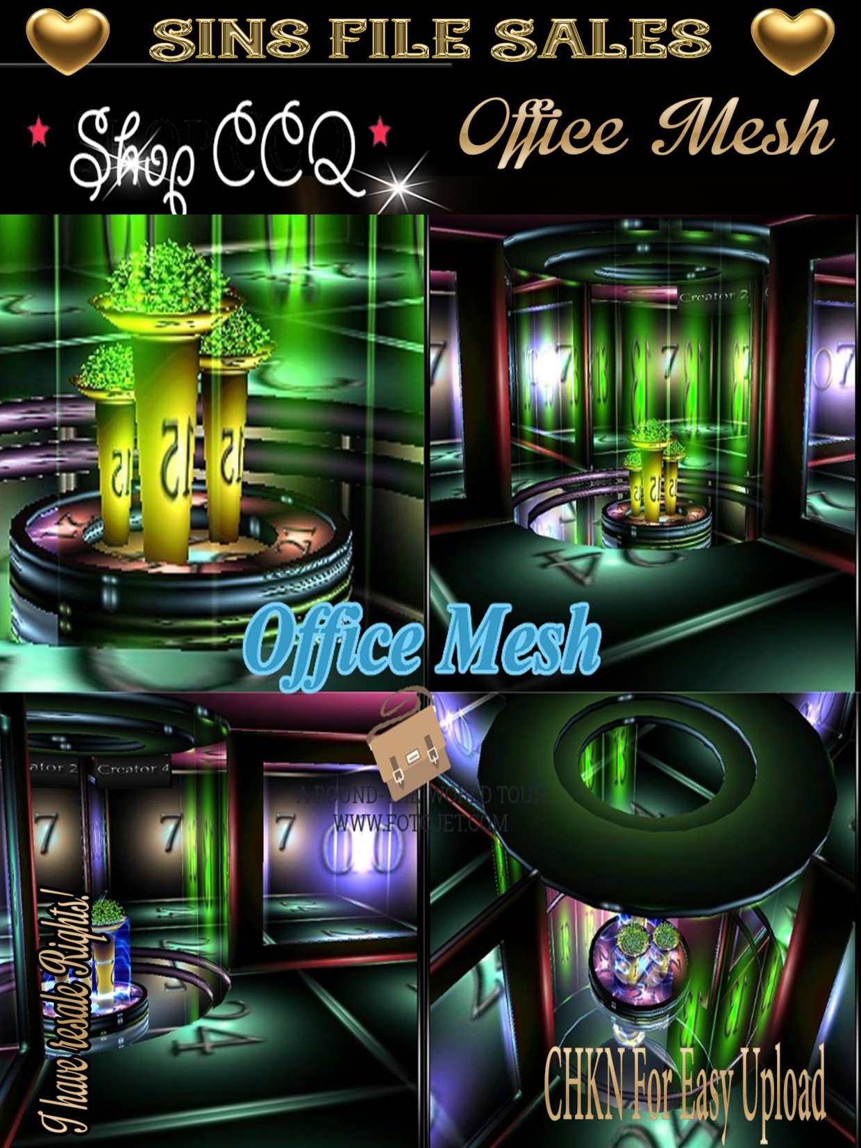 Office Mesh *CHKN For easy Upload - IMVU Shop and File Sales