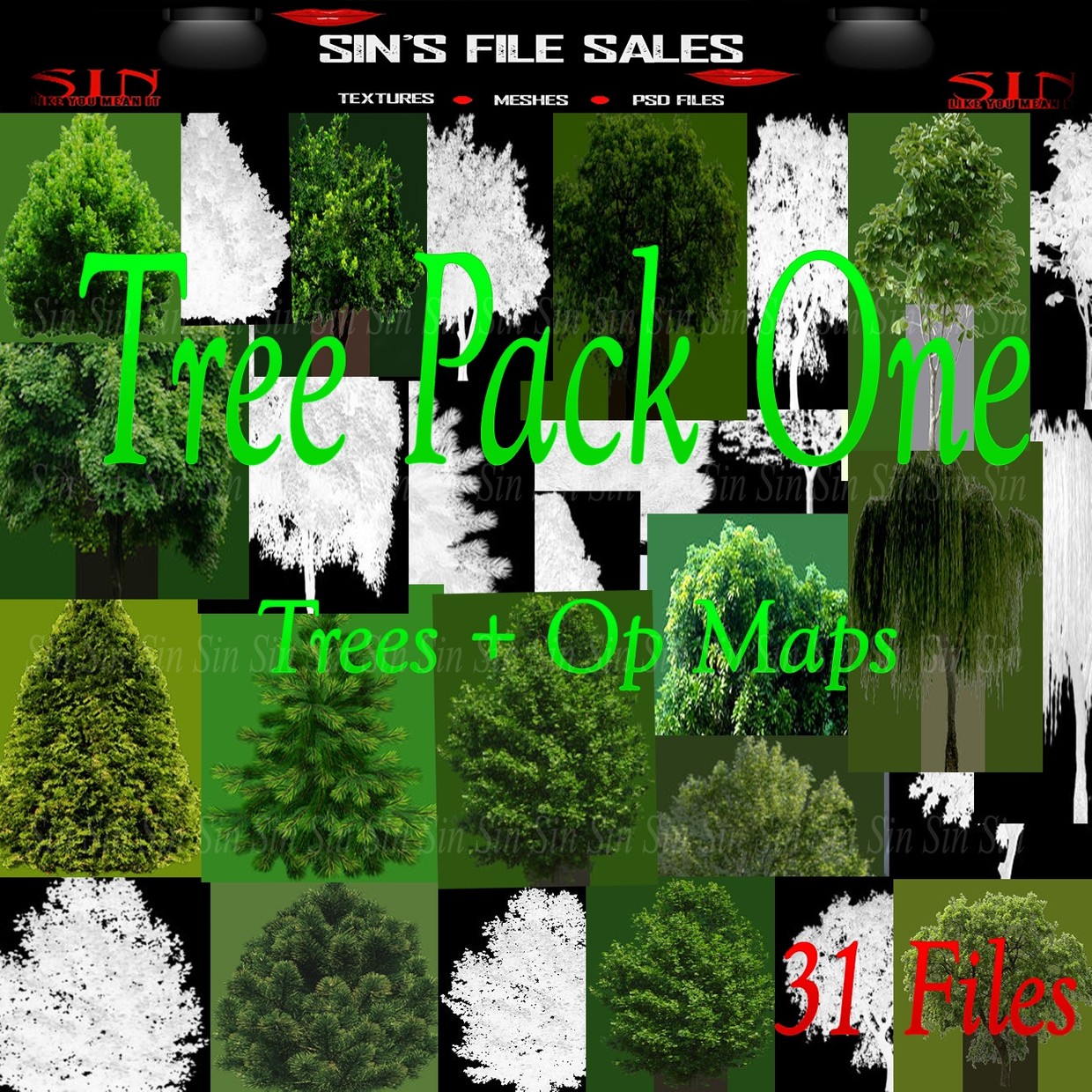 Tree Pack One *35 Files - IMVU Shop and File Sales