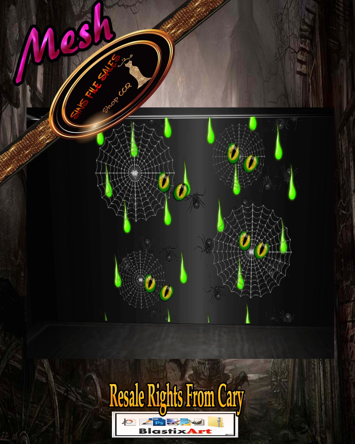 💀Animated Spider Web Mesh•CHKN💀 - IMVU Shop and File Sales