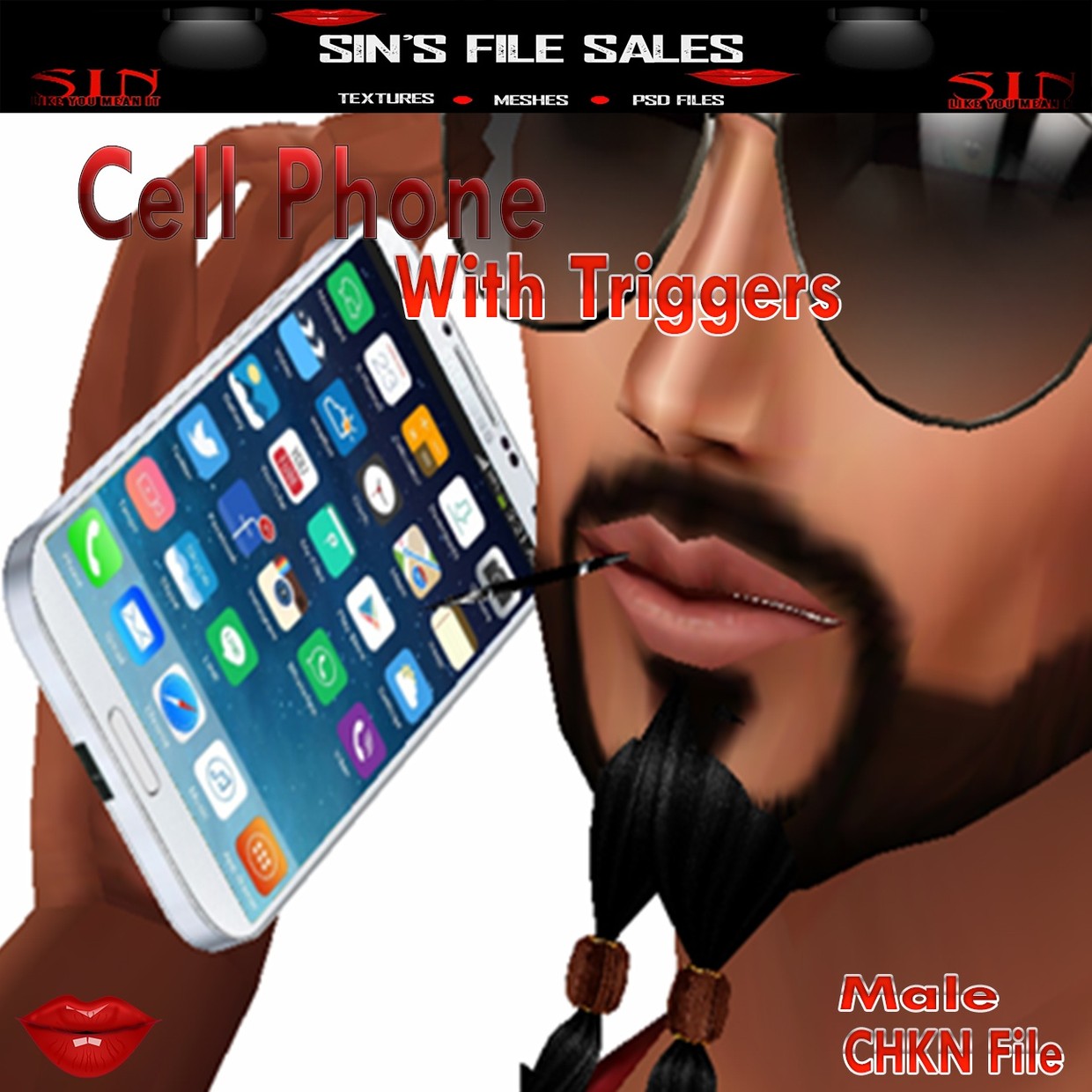 Cell Phone with Triggers * Male Version - IMVU Shop and File Sales