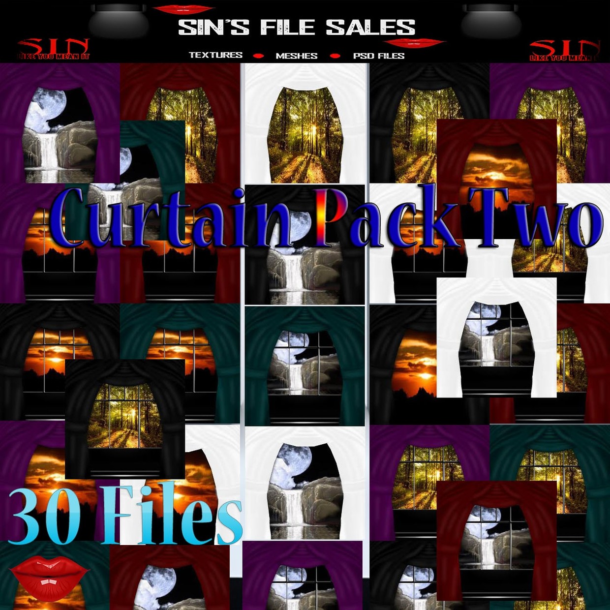 Curtain Pack Two - IMVU Shop and File Sales