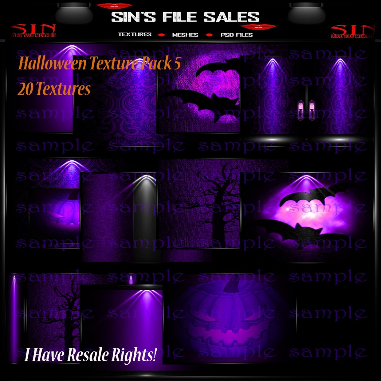 Halloween Texture Pack 5 - IMVU Shop and File Sales