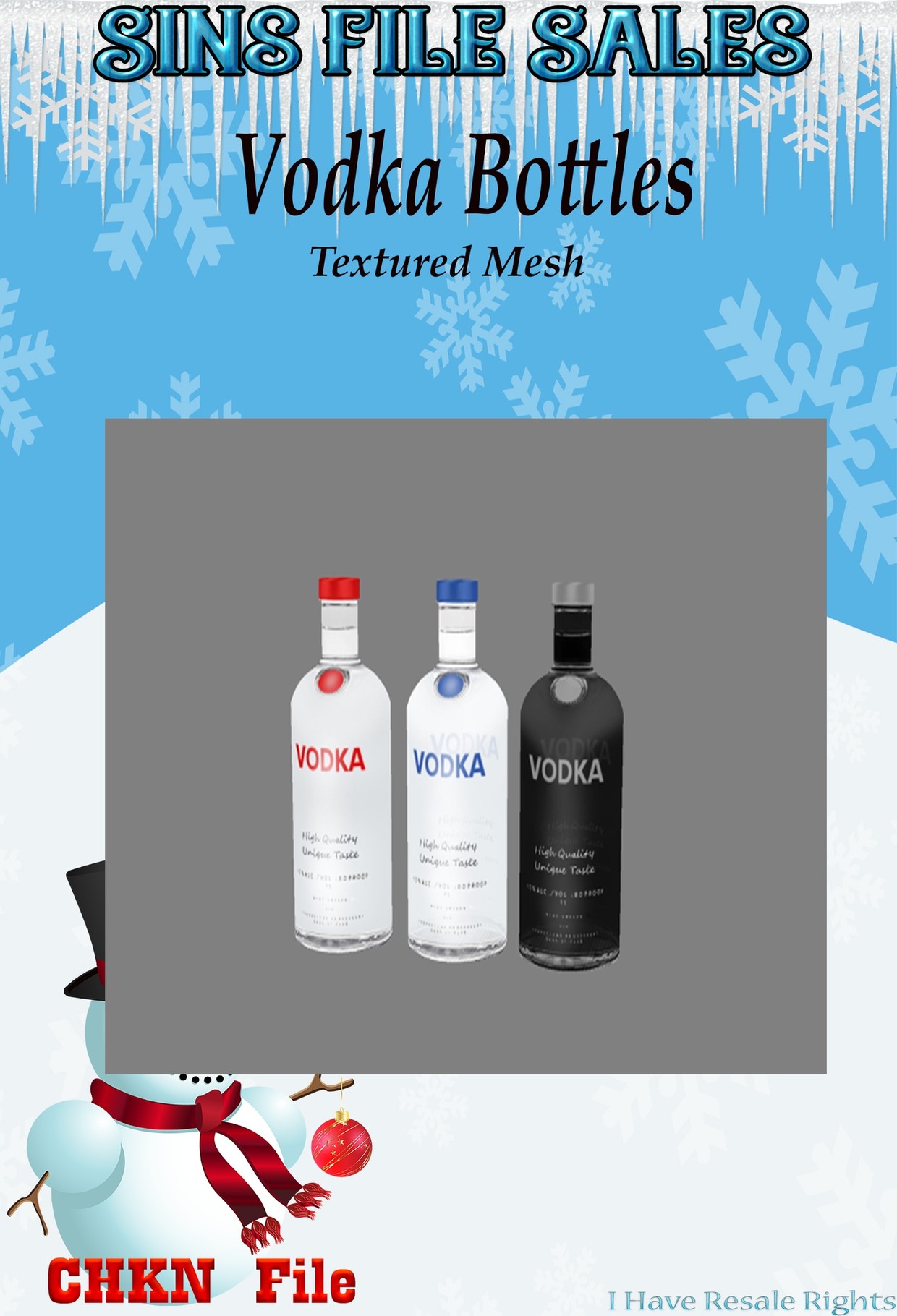 Vodka/Drink Bottles (CHKN) - IMVU Shop and File Sales