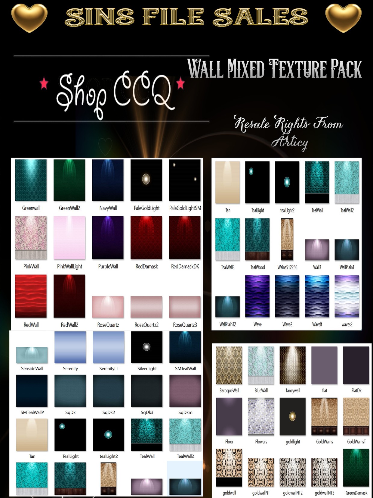 Misc Wall Texture Pack - IMVU Shop and File Sales