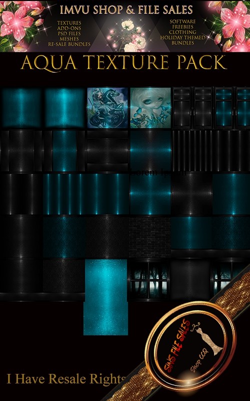Aqua Texture Pack- 31 Files - IMVU Shop and File Sales