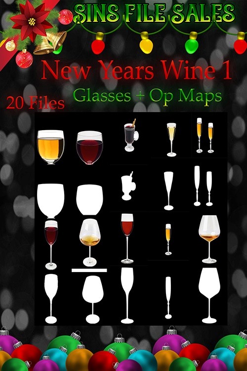 New Years Drink Glasses + Op Maps - IMVU Shop and File Sales
