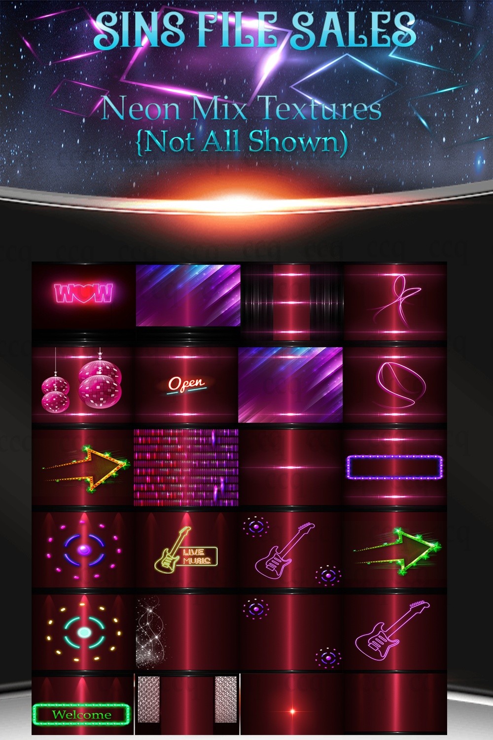 Neon Mix Texture Pack - IMVU Shop and File Sales