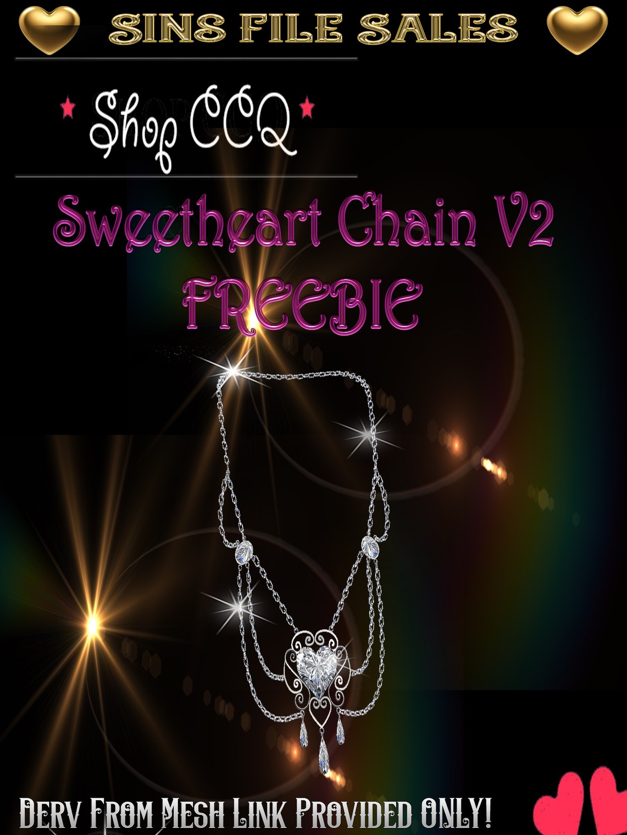 ~Freebie~ Sweetheart Silver Chain - IMVU Shop and File Sales