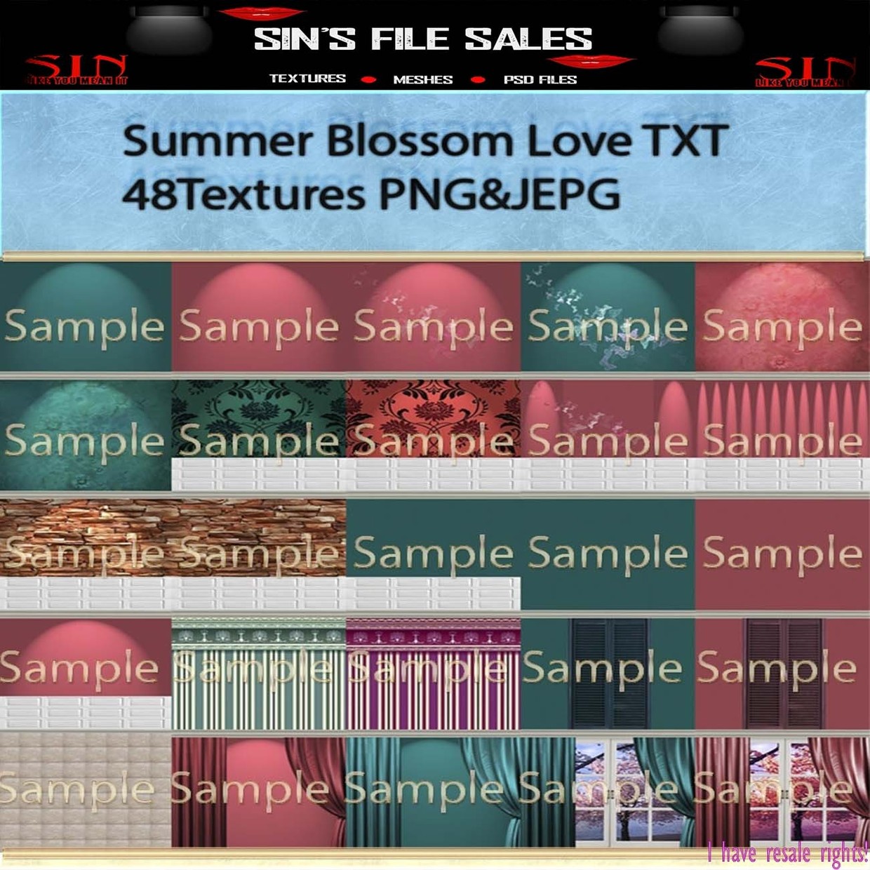 Summer Texture Pack - IMVU Shop and File Sales