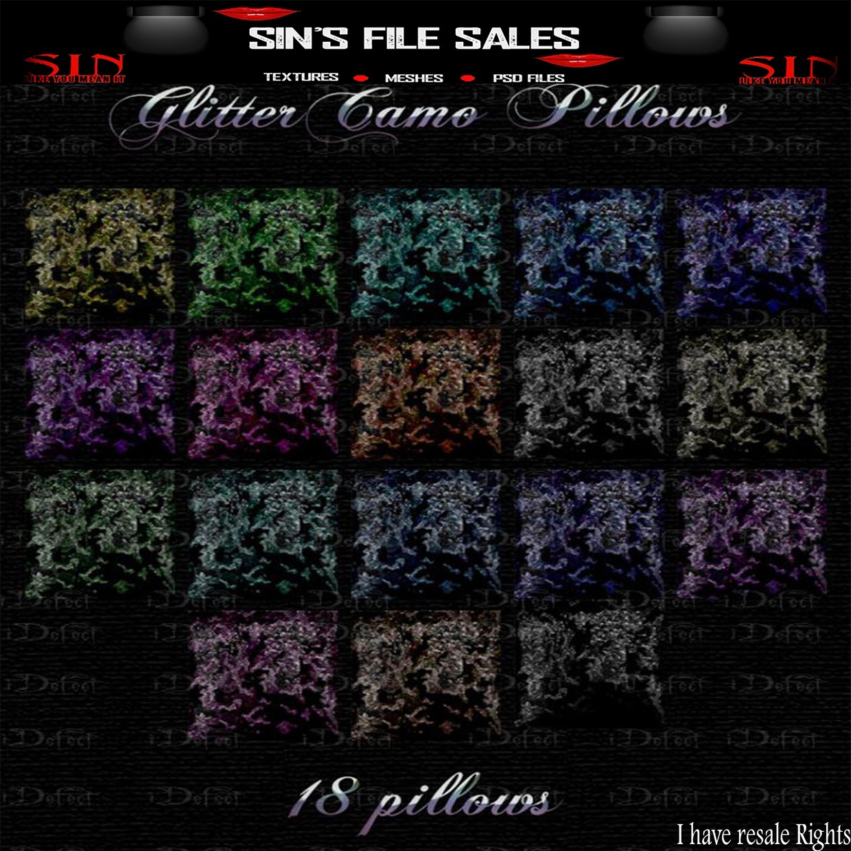 Glitter Camo Texture Pack - IMVU Shop and File Sales