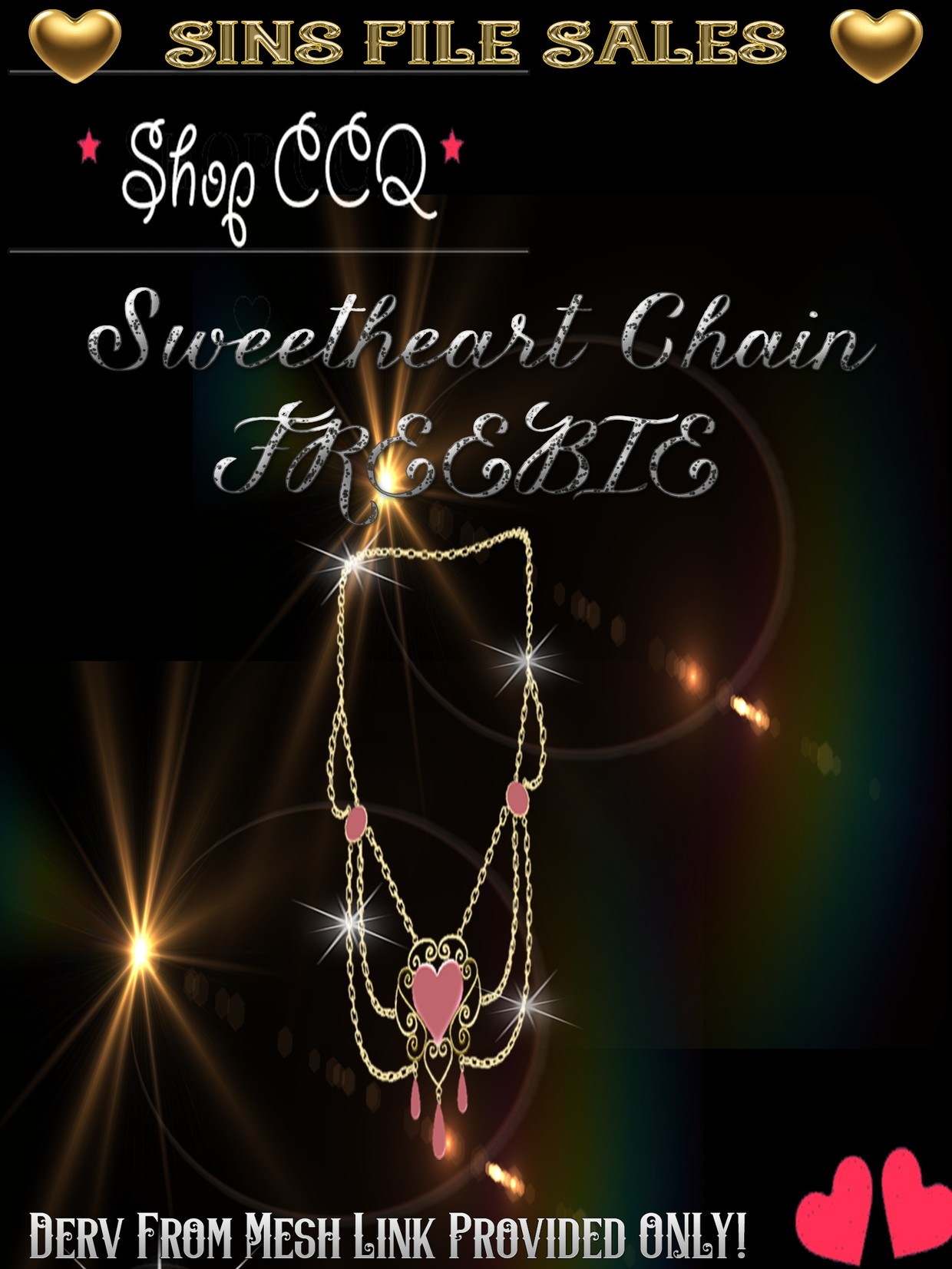 ~Freebie~ Sweetheart Gold Chain - IMVU Shop and File Sales
