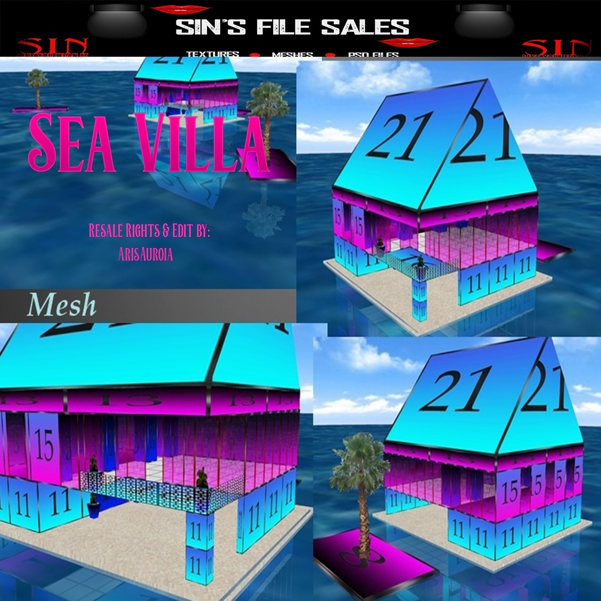 Sea Villa Mesh - IMVU Shop and File Sales