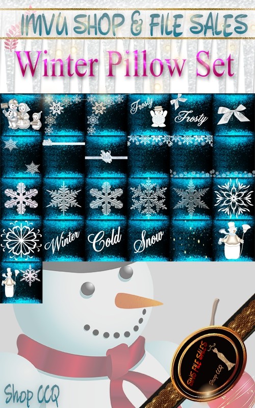Winter Pillow Pack- 25 Files - IMVU Shop and File Sales