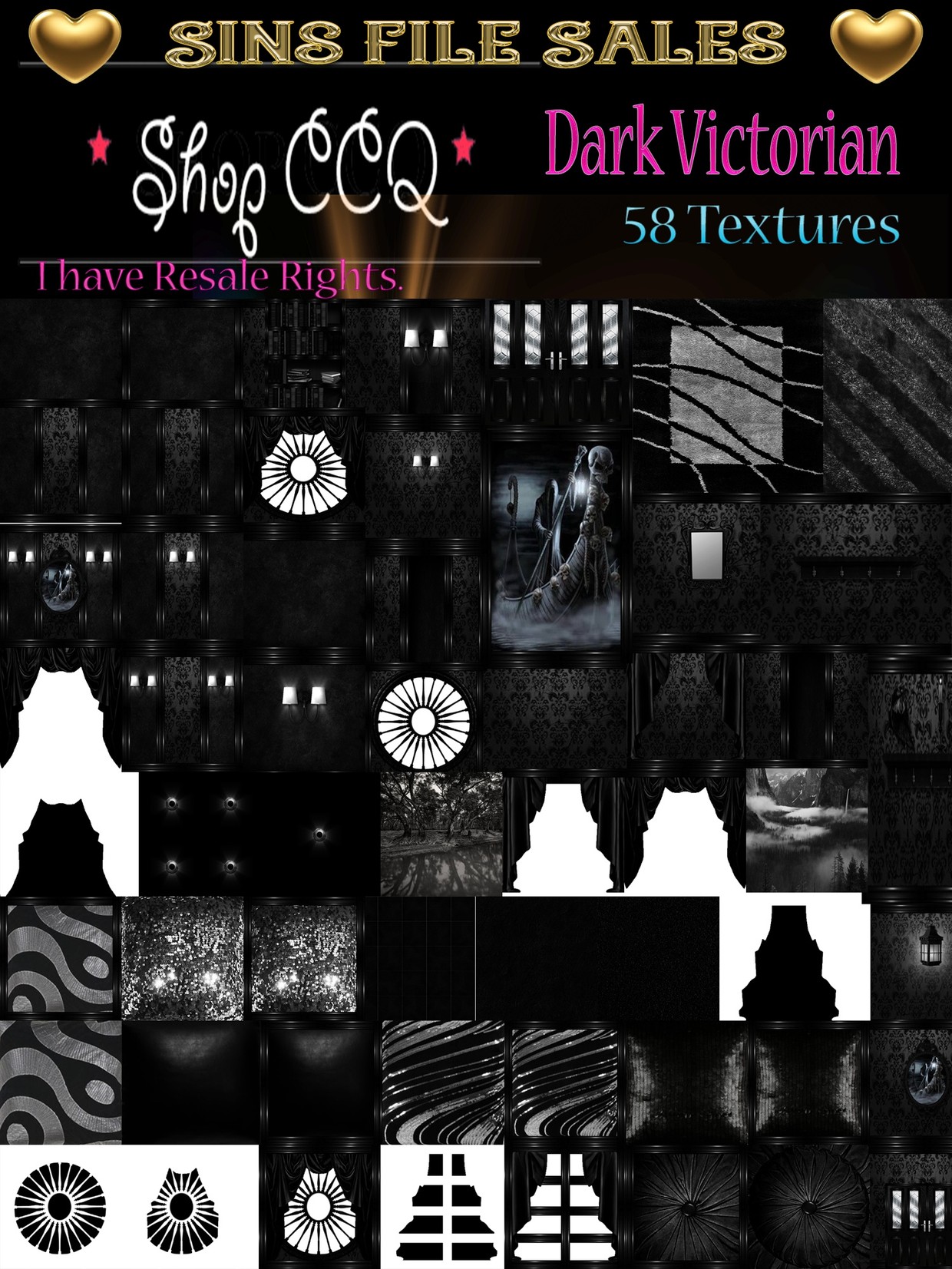 Dark Victorian Texture Pack - IMVU Shop and File Sales