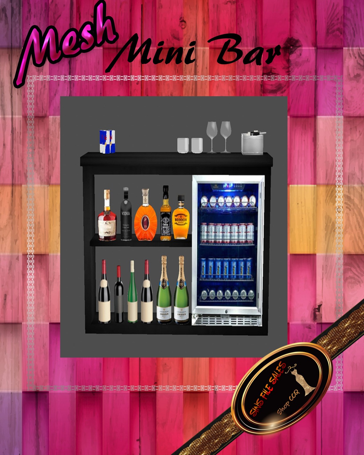 •Mini Bar Mesh•CHKN File - IMVU Shop and File Sales