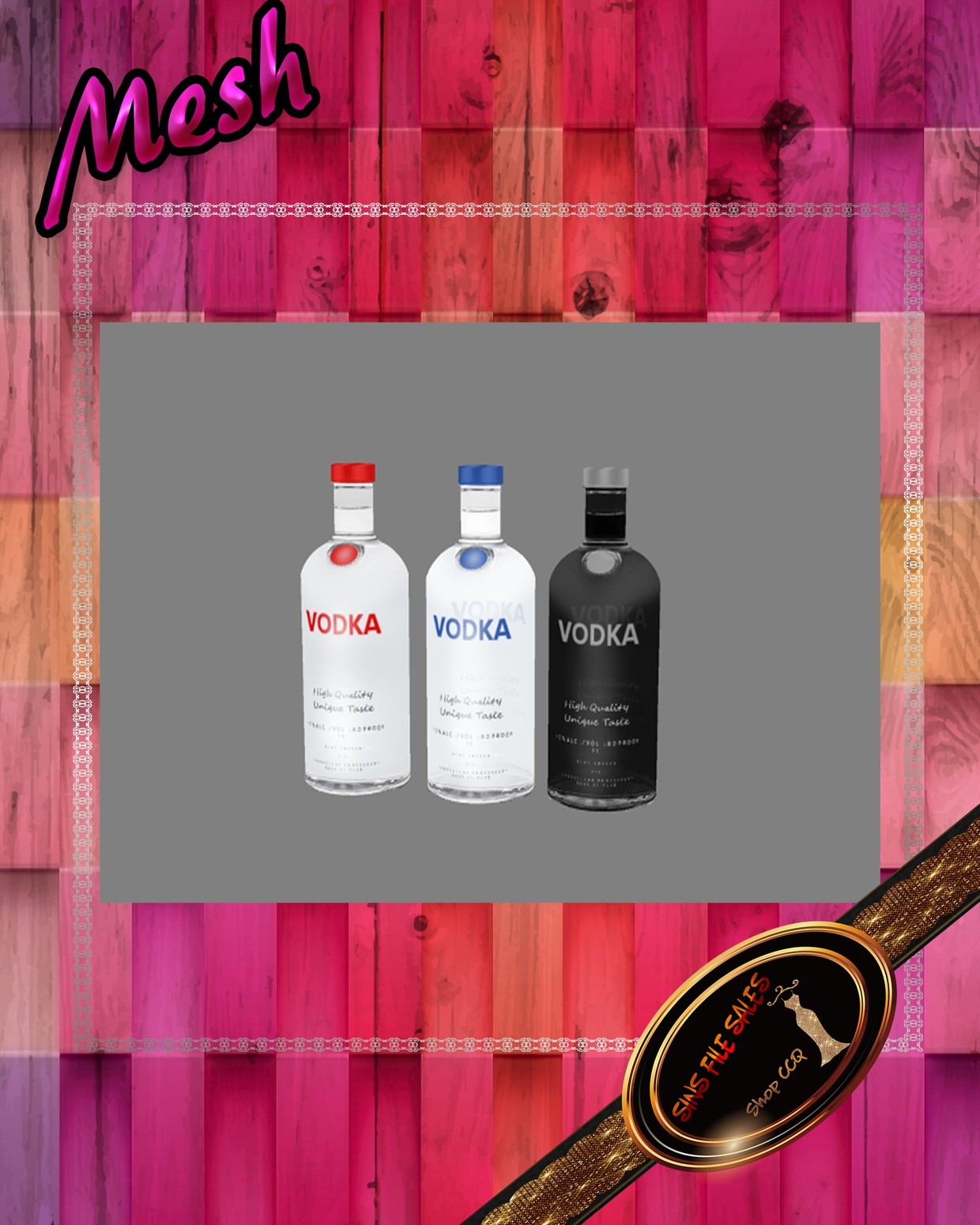 •Drink Bottle Set Mesh•CHKN - IMVU Shop and File Sales