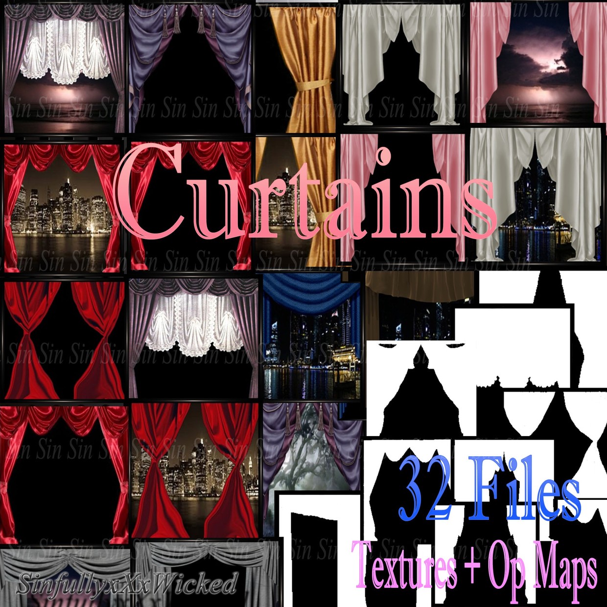 Curtain Collection (32 Files) - IMVU Shop and File Sales