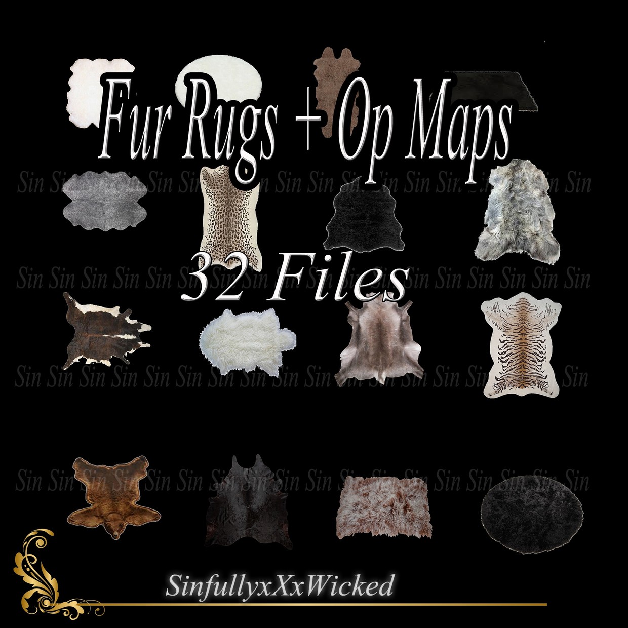Fur Rugs + Op Maps (32 files) - IMVU Shop and File Sales