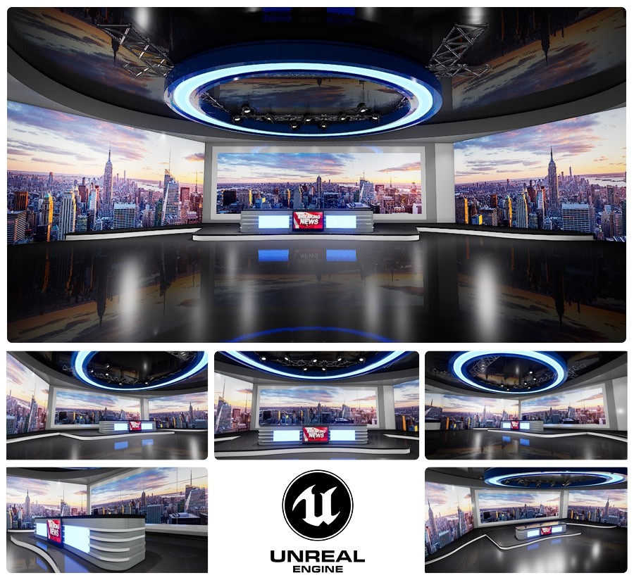 NEWS 10 | UNREAL ENGINE VIRTUAL SET - 3D VIRTUAL STUDIO - Best ...