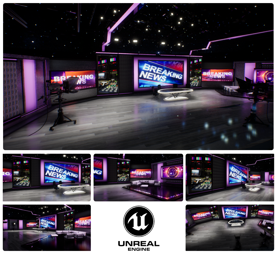 NEWS 98 | UNREAL ENGINE VIRTUAL SET - 3D VIRTUAL STUDIO - Best ...