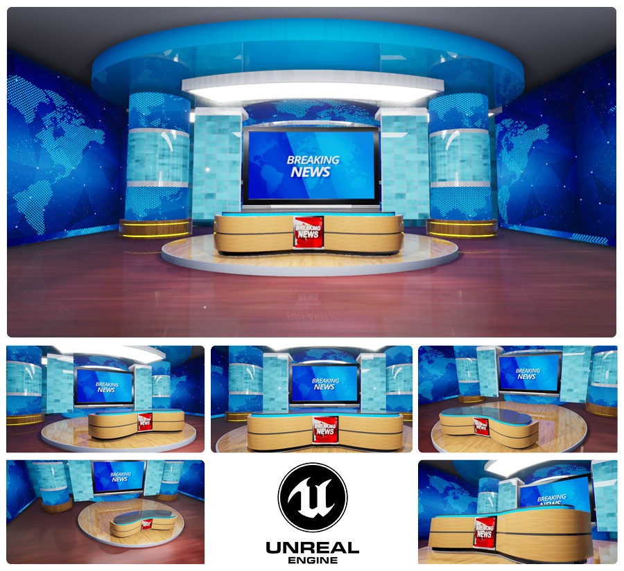 NEWS 33 | UNREAL ENGINE VIRTUAL SET - 3D VIRTUAL STUDIO - Best ...