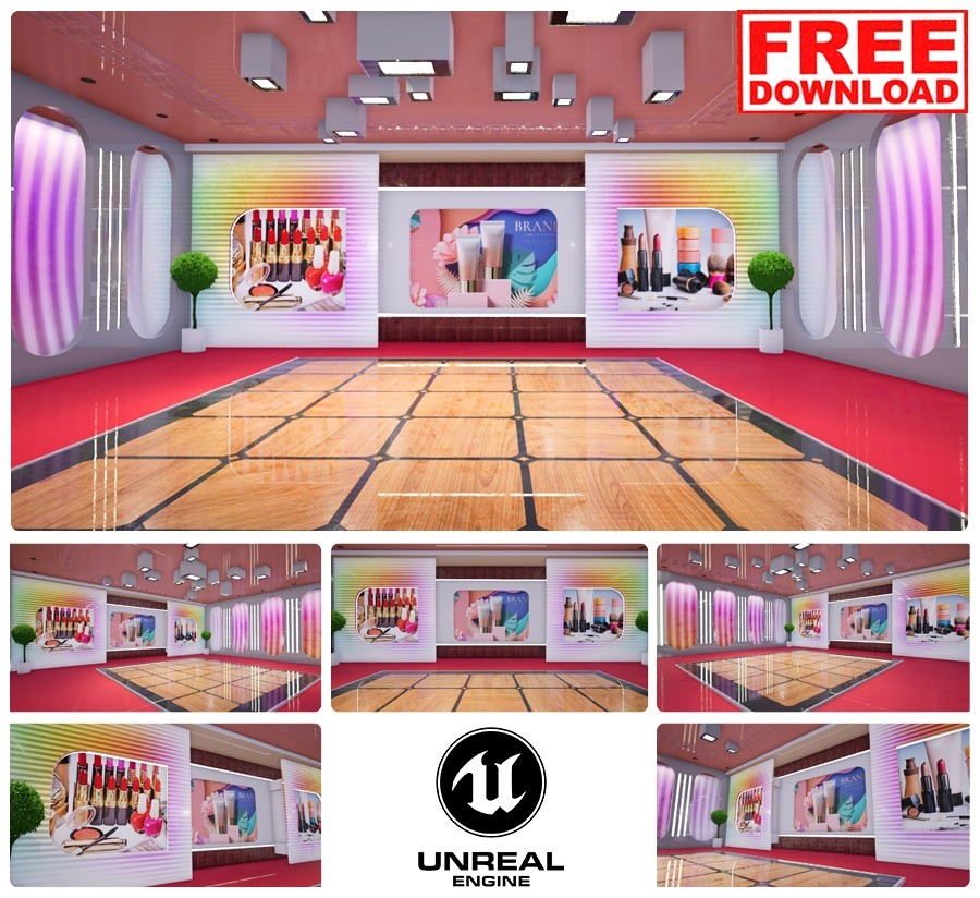 FREE - 3D VIRTUAL STUDIO - Best Marketplace For Virtual Production Sets