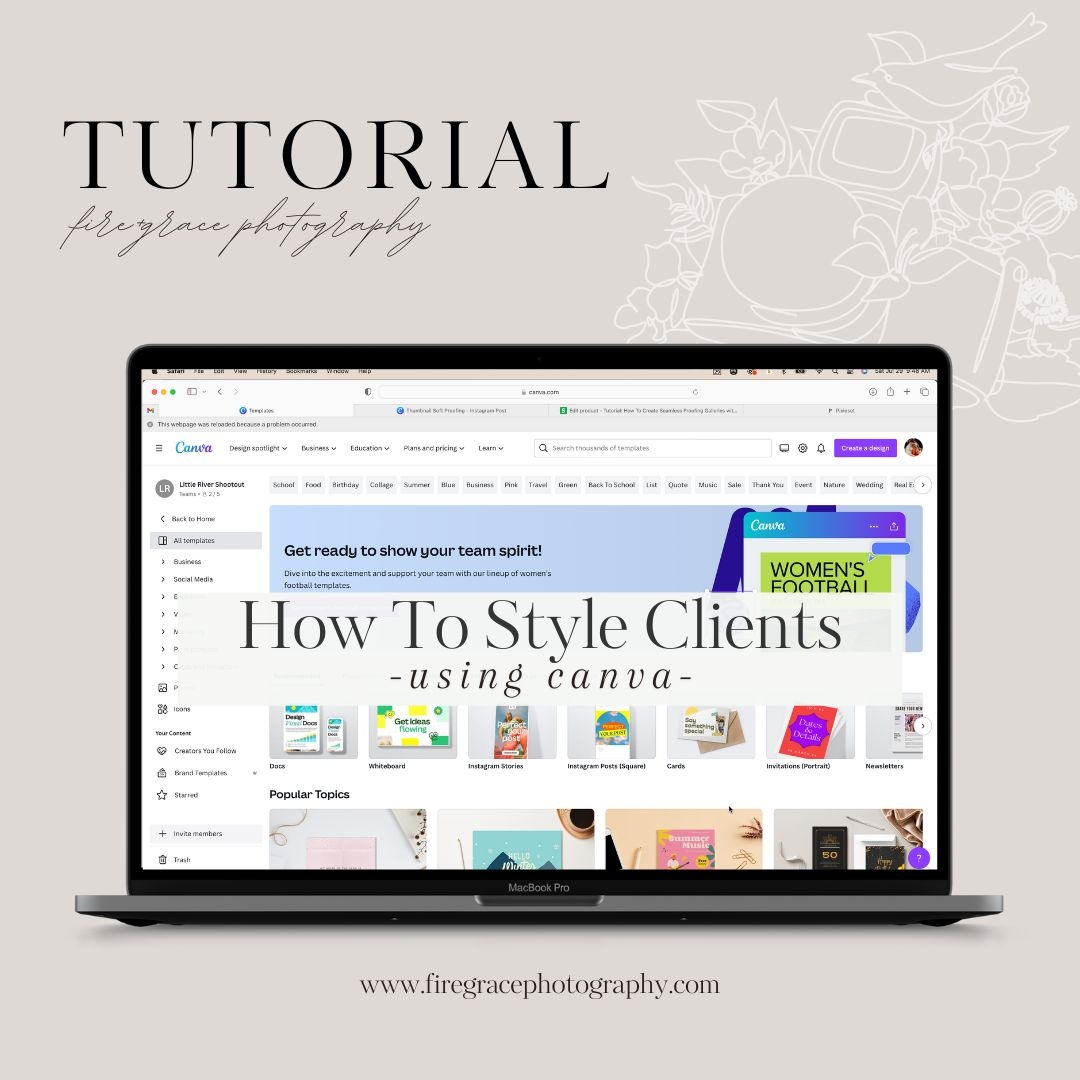Tutorial: How To Style Clients Using Canva - Fire+Grace For Photographers