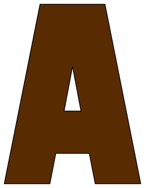 8X10.5 Inch Brown Printable Letters A-Z, 0-9 - Printable-Party.com