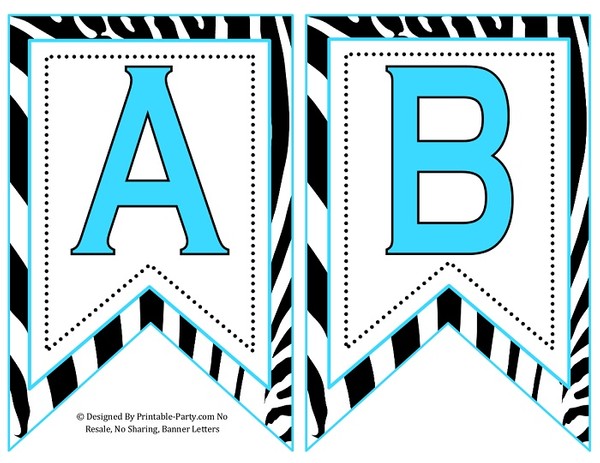 fancy-green-pink-printable-banners-letters-numbers - Printable-Party.com