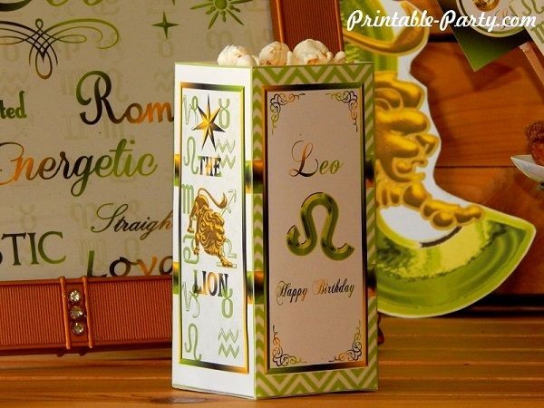 leo-printable-zodiac-party-supplies-snack-box-favor - Printable-Party.com